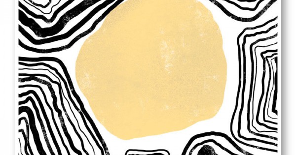 Yellow Circle Abstract Art Print