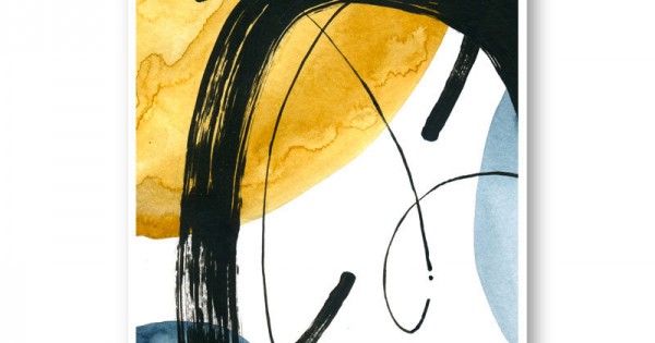 Black Eclipse Abstract Art Print