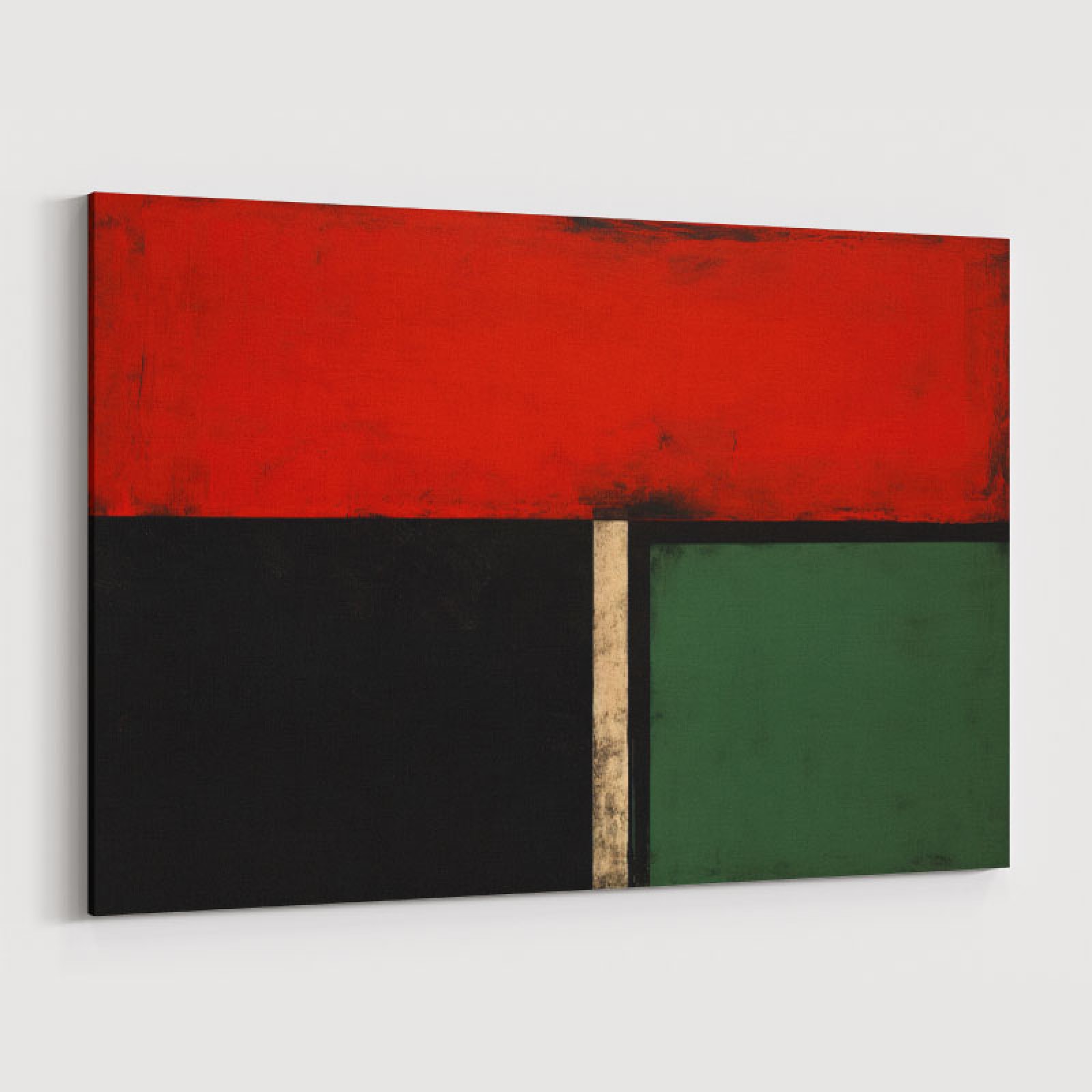 Red Black & Green Rothko Style Abstract Art Print