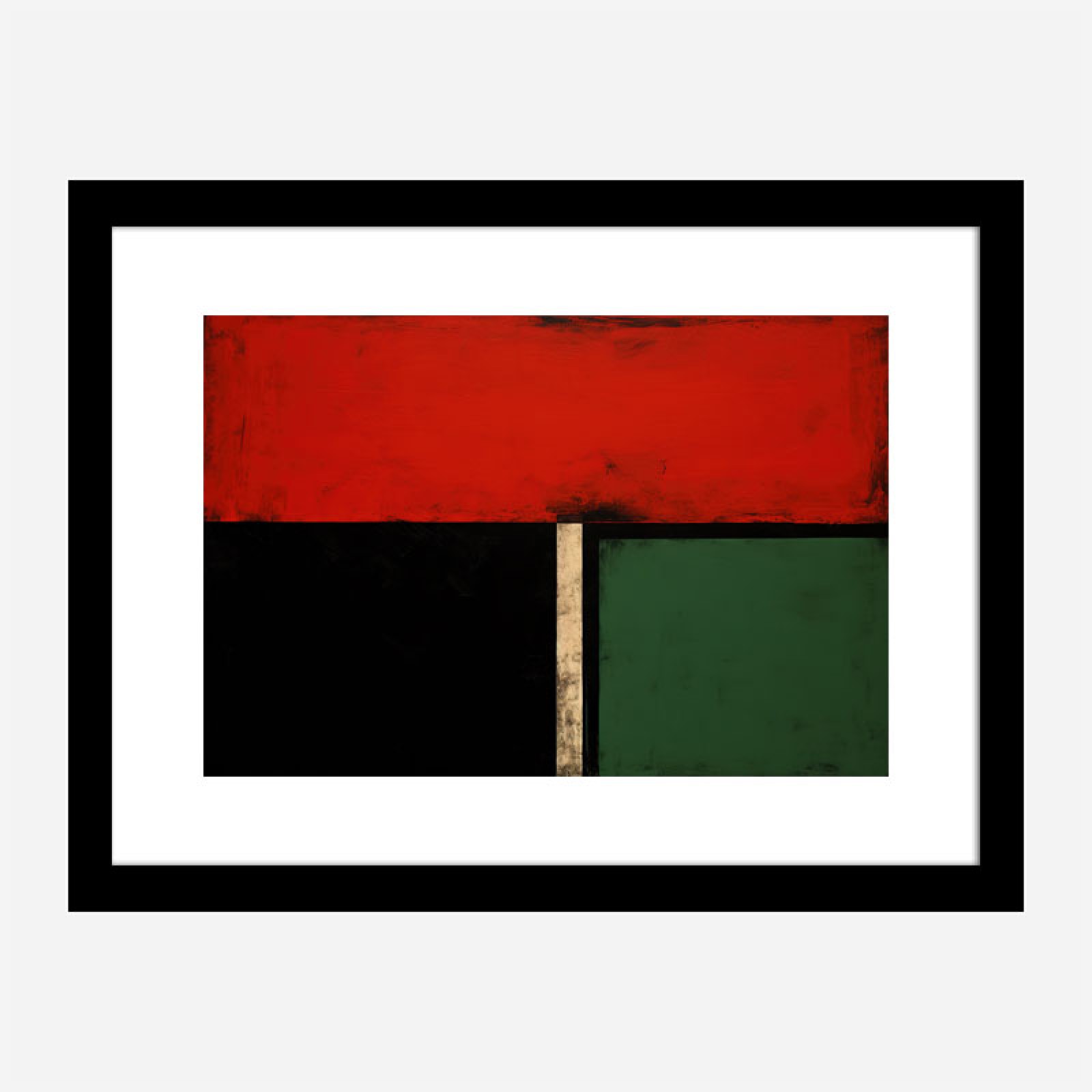 Red Black & Green Rothko Style Abstract Art Print