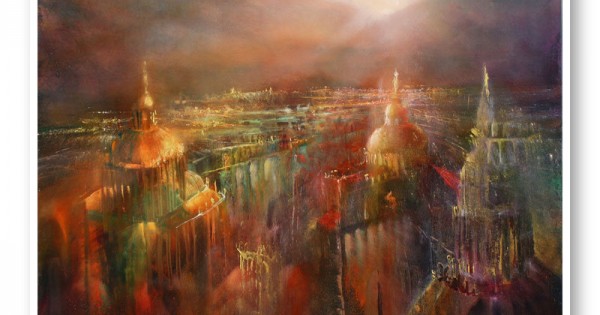 The City is Awakening Abstract Art Print