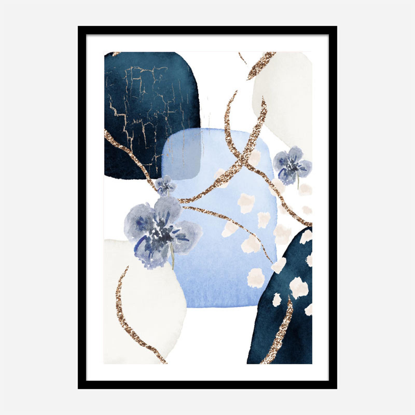 Blue Floral 3 Art