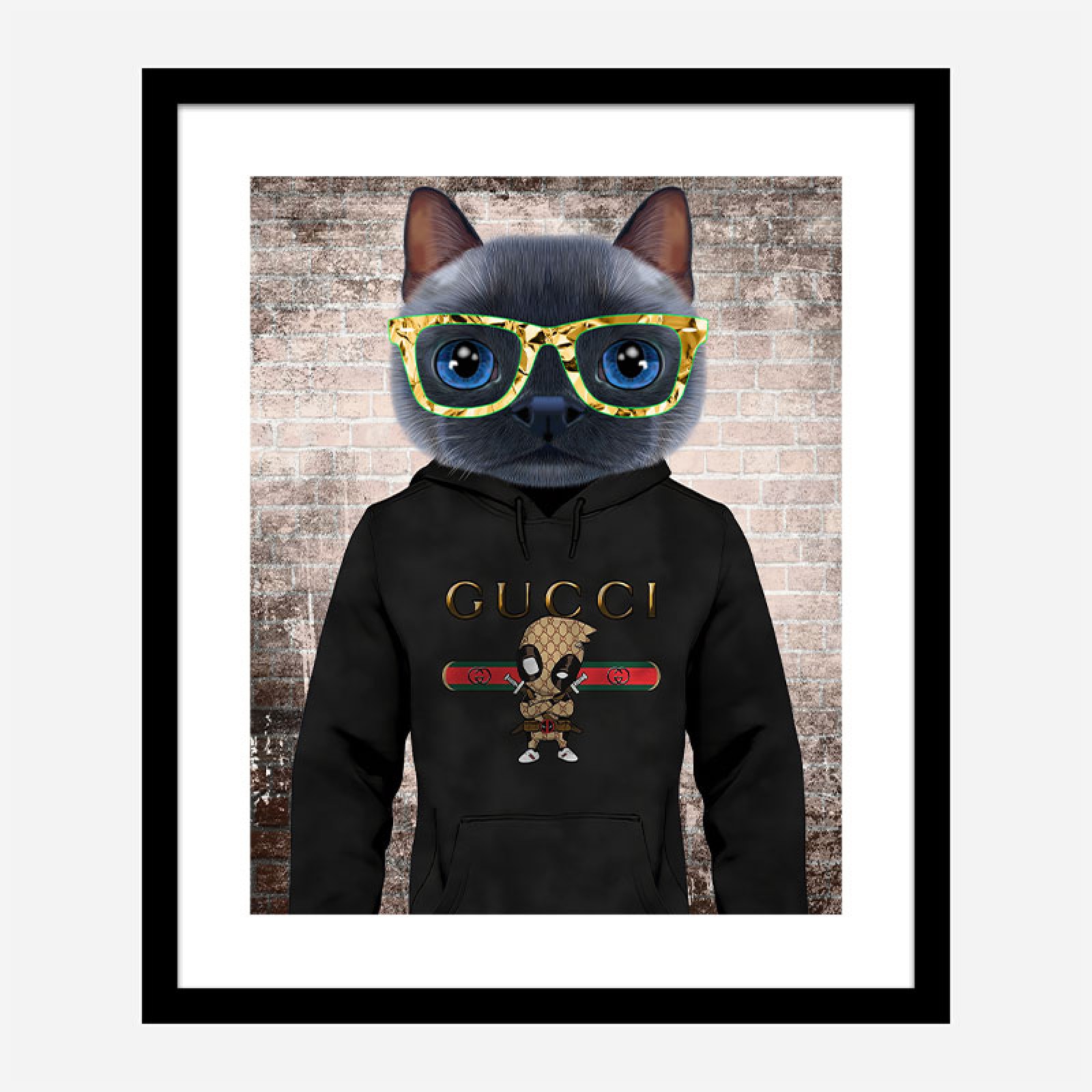 Cool Cat Gucci Hoodie Art Print