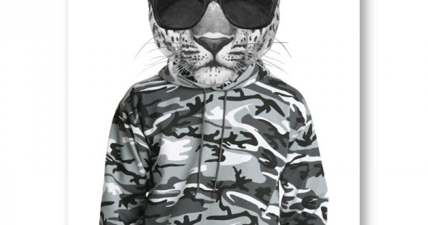 Leopard in Camo Art Print