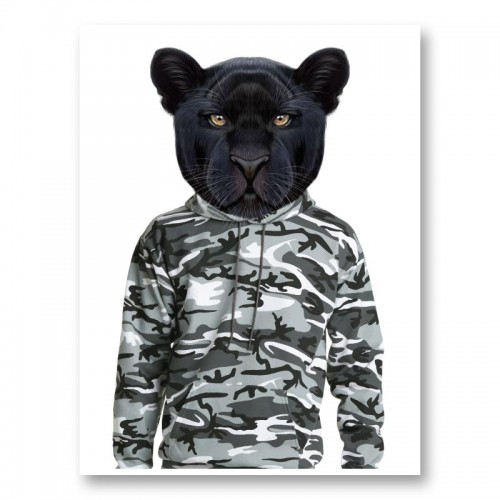 Leopard in Camo Art Print