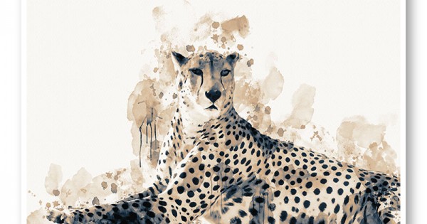 Focused Leopard Abstract Art Print