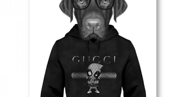 Labrador in Gucci Hoodie Art Print