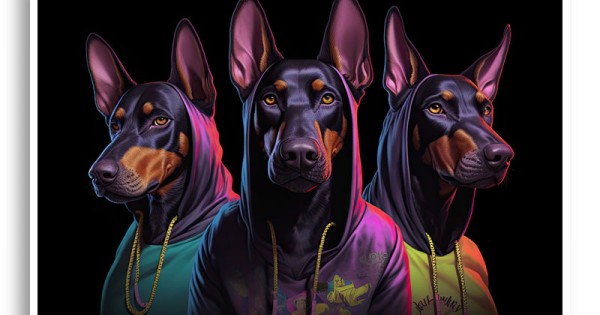 Doberman Gangster Dogs 2 Art Print