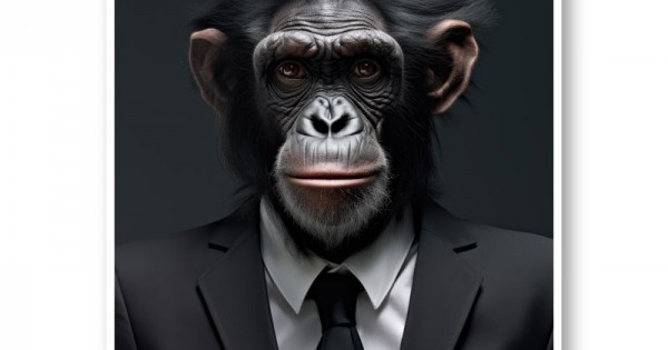Formal Chimp Art Print