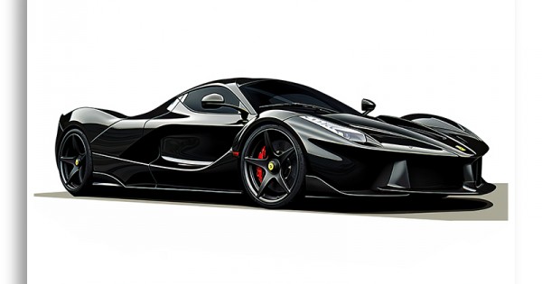 LaFerrari Concept Car in Black Wall Art