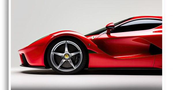 Ferrari LaFerrari Side View Wall Art