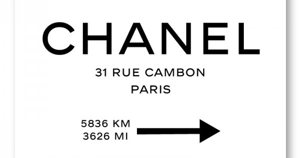 Chanel Rue Cambon Paris White Sign Wall Art