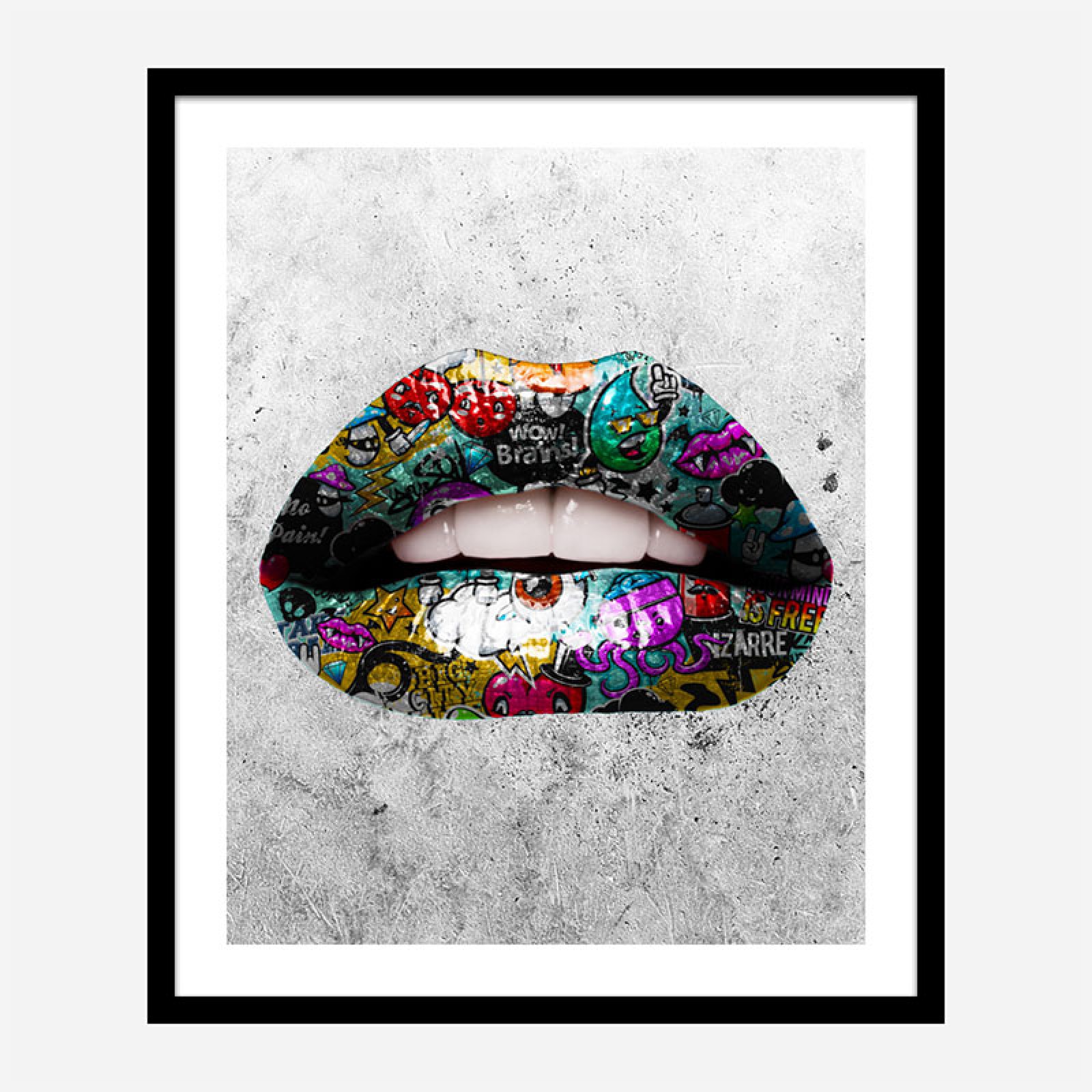 Graffiti Lips Art Print