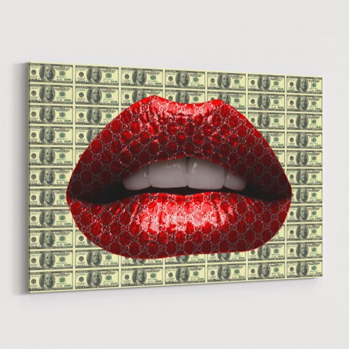 Dollar Lips Art Print