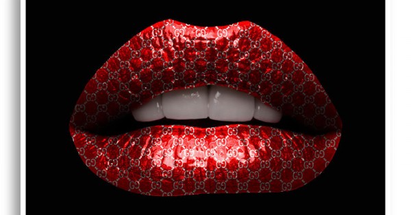 Gucci Red Lips Wall Art