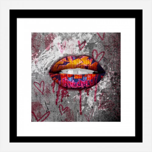 Gucci Red Lips Graffiti Wall Art
