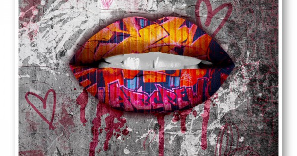 Graffiti Lips Art Print
