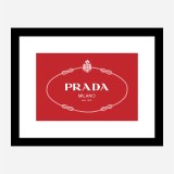 Prada Logo Red and White Wall Art
