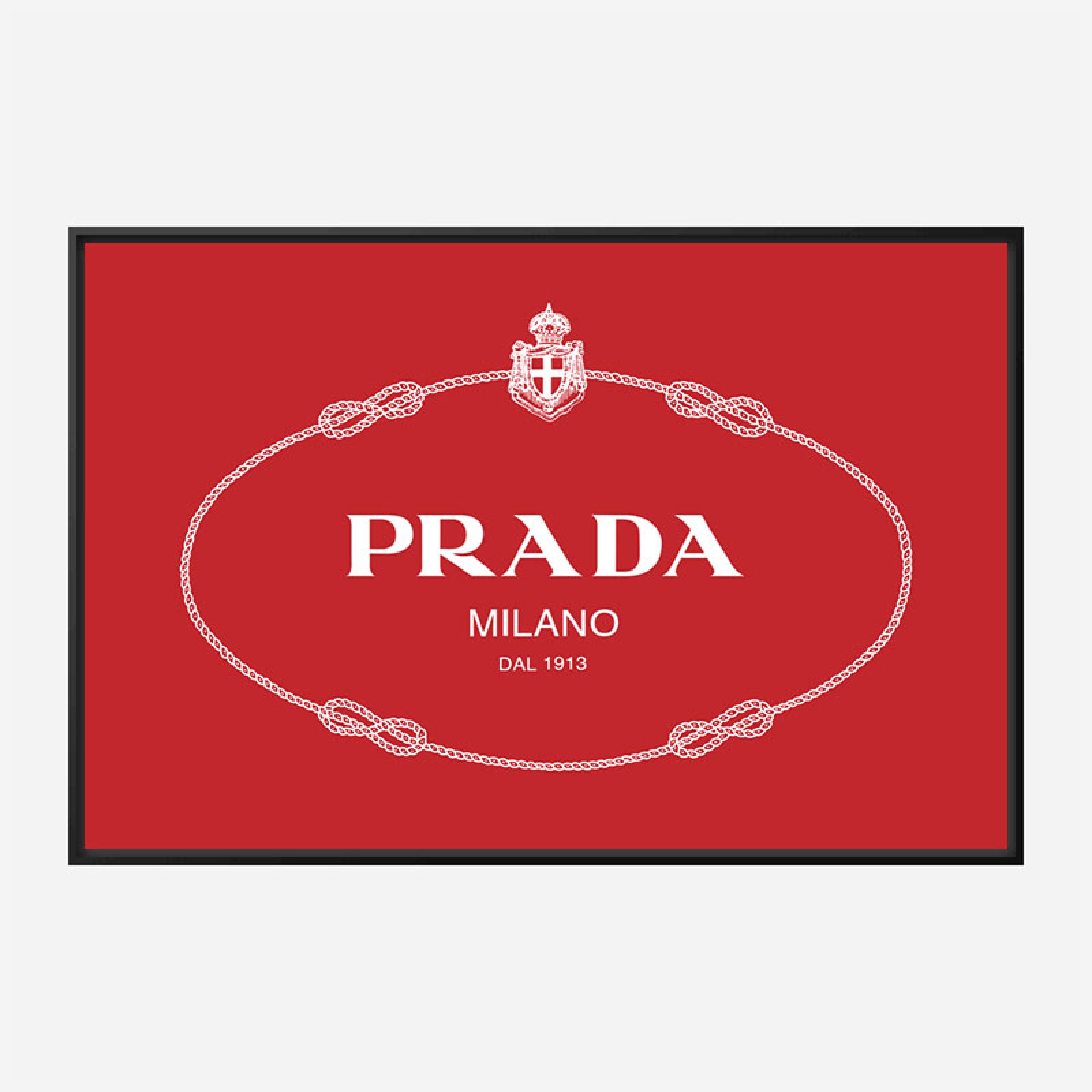 Prada Logo Red and White Wall Art