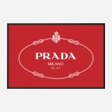 Prada Logo Red and White Wall Art