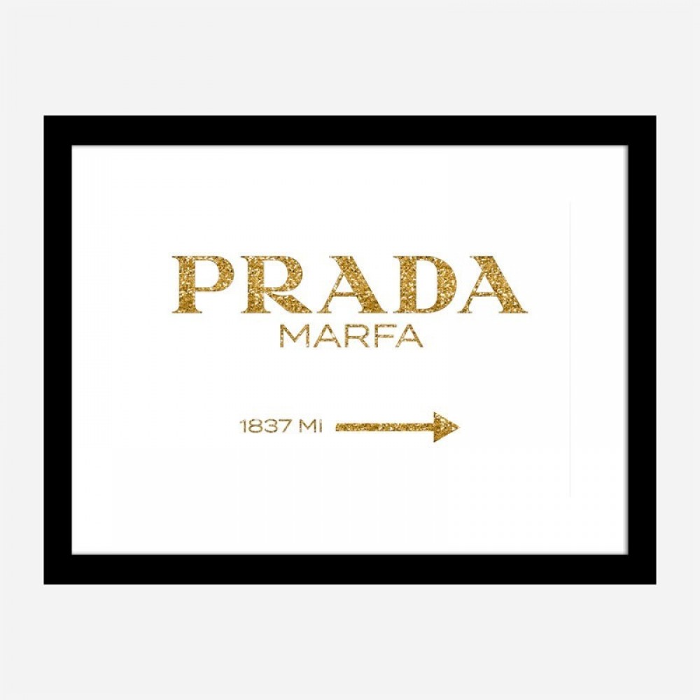 Prada Marfa Gold Sign Wall Art