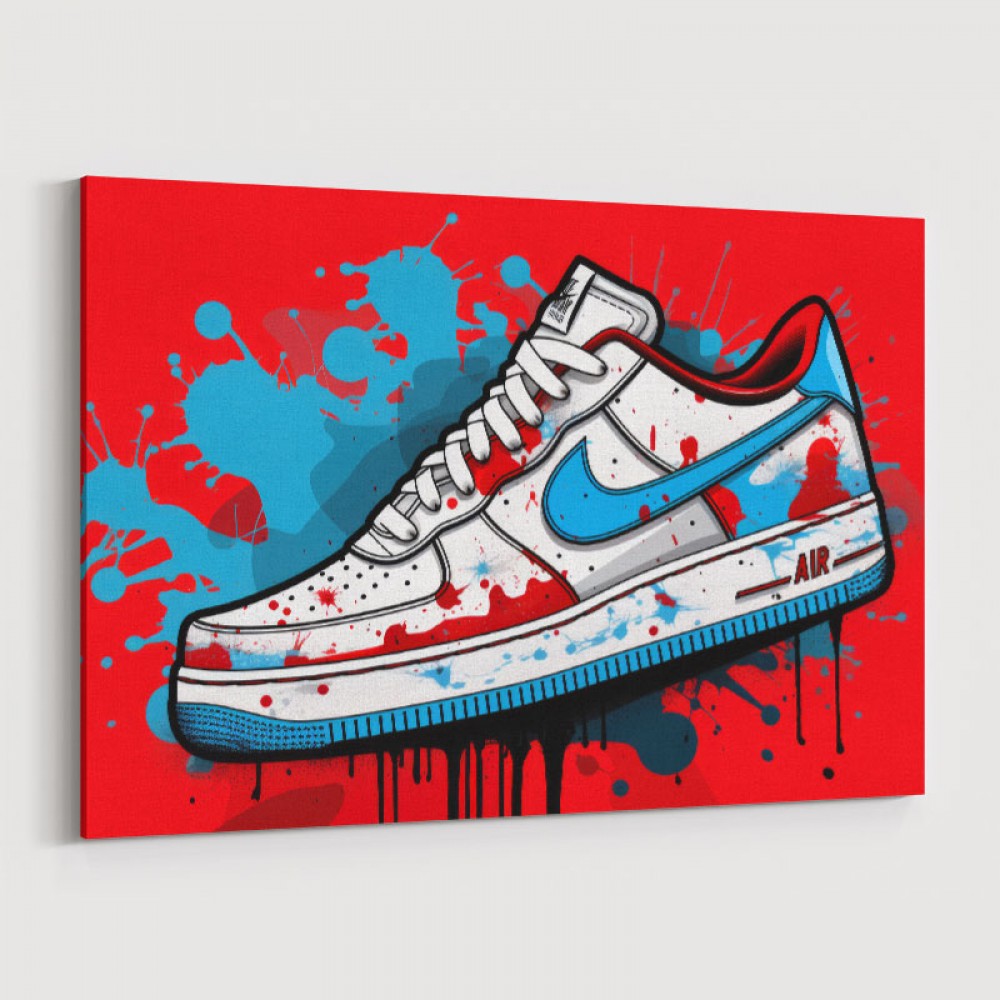 Air Force 1 Sneakers Graffiti Style 2 Wall Art