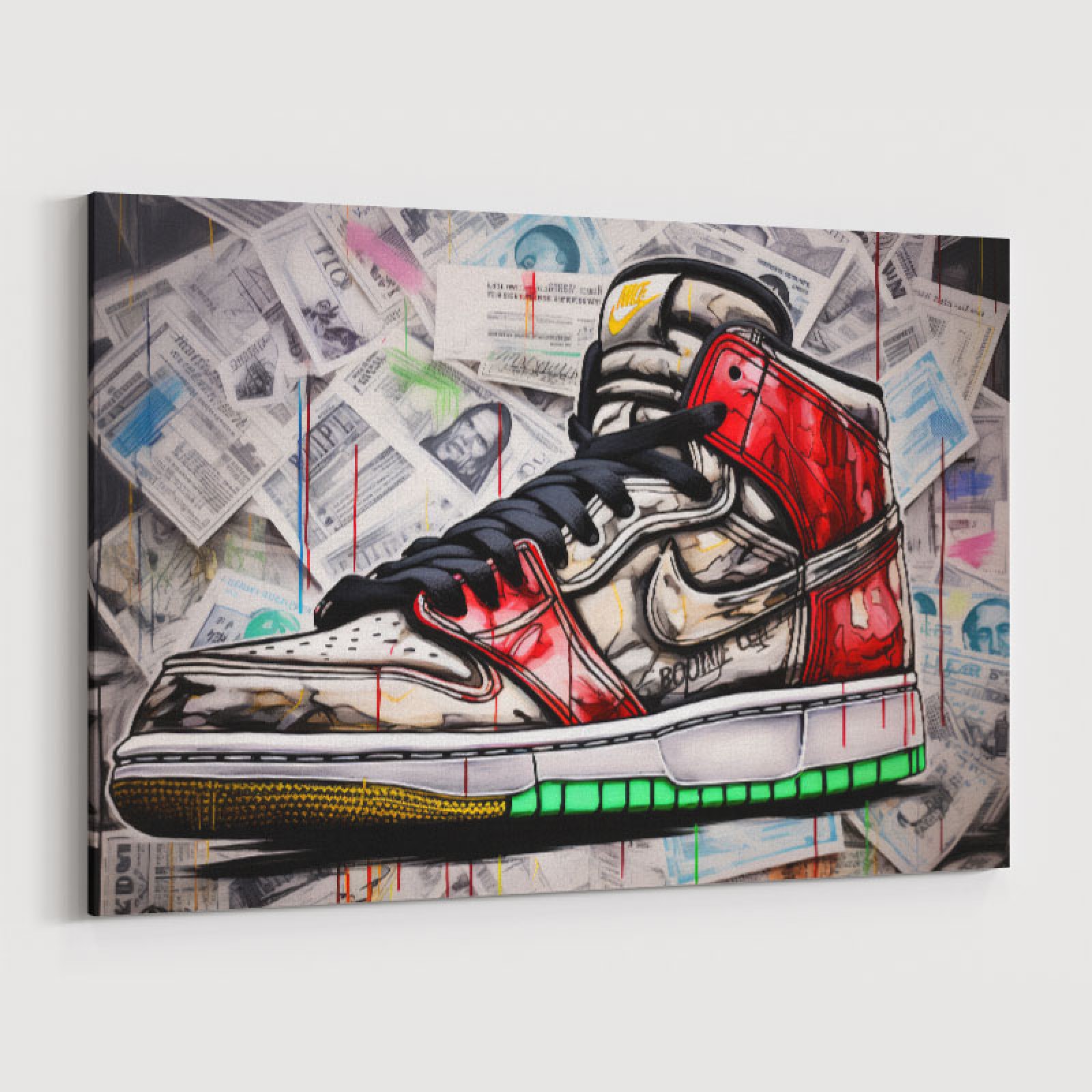 Air Jordon Sneakers Graffiti Style 11 Wall Art
