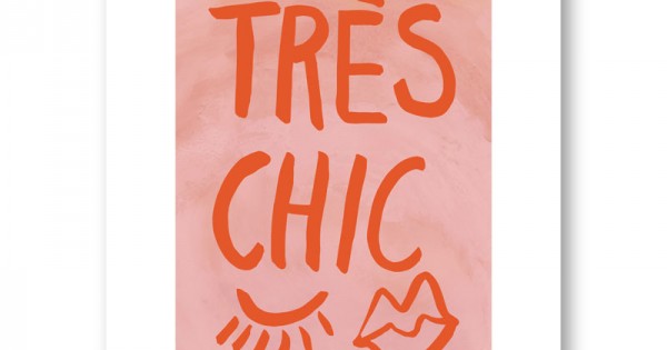 Tres Chic Pink Large Border Wall Art Print