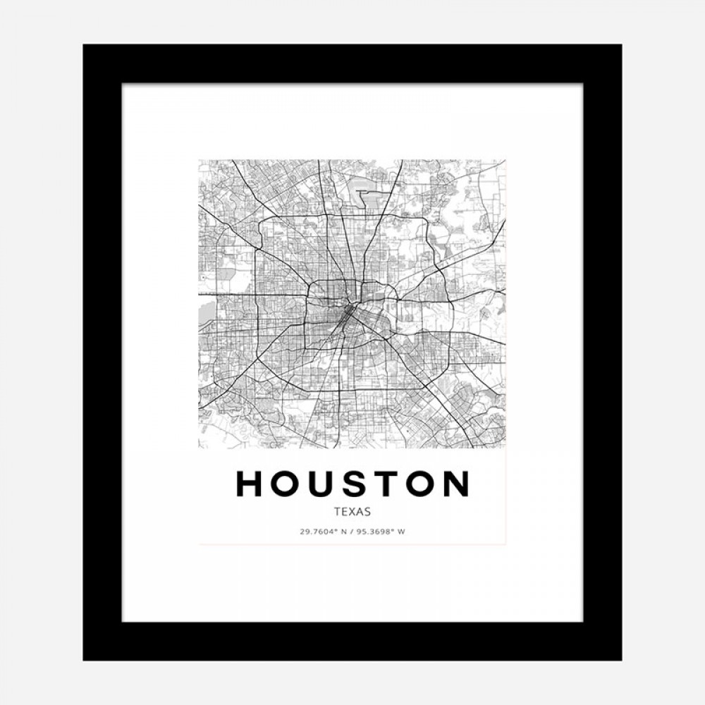 Houston Texas City Map Art Print