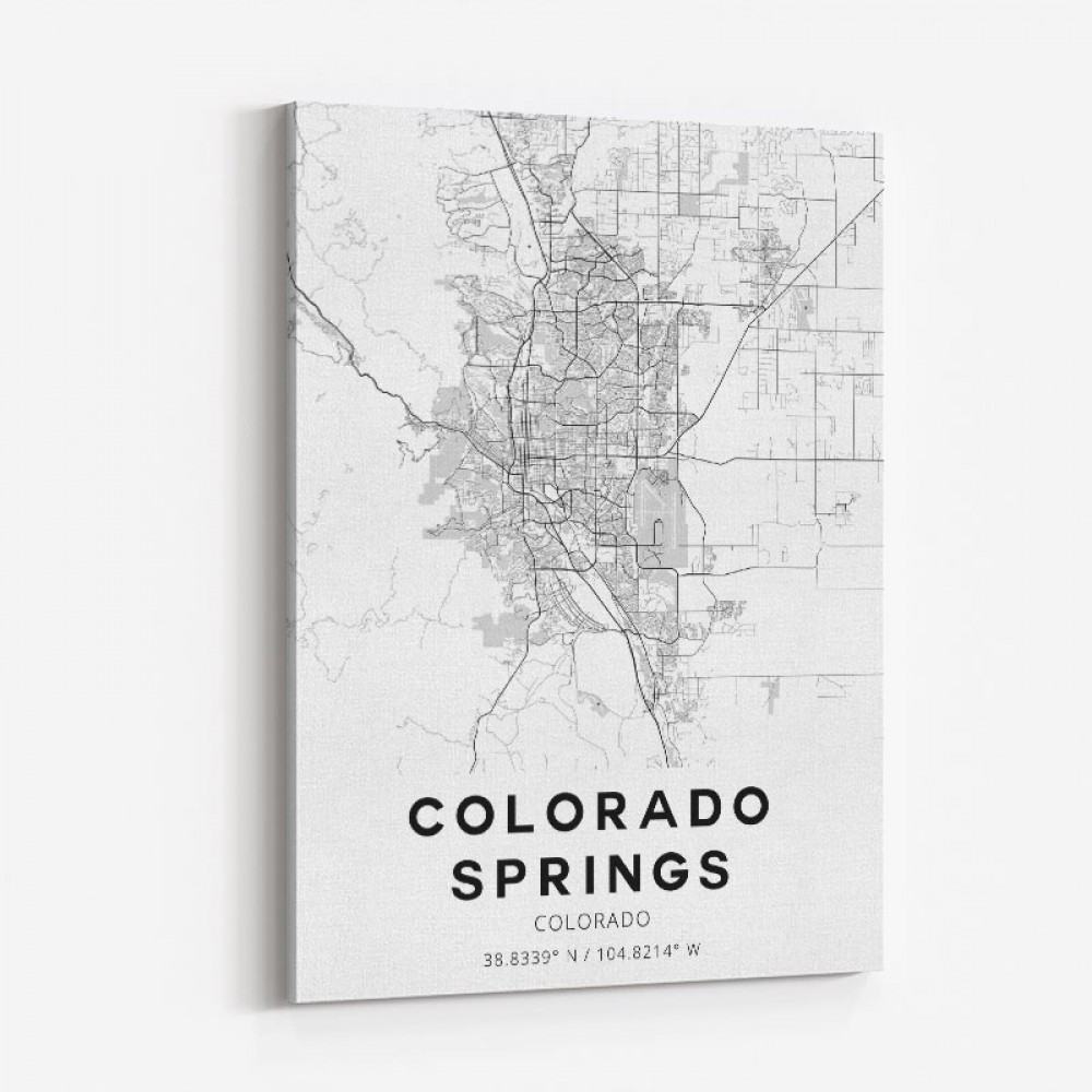 Colorado Springs Colorado City Map Art Print