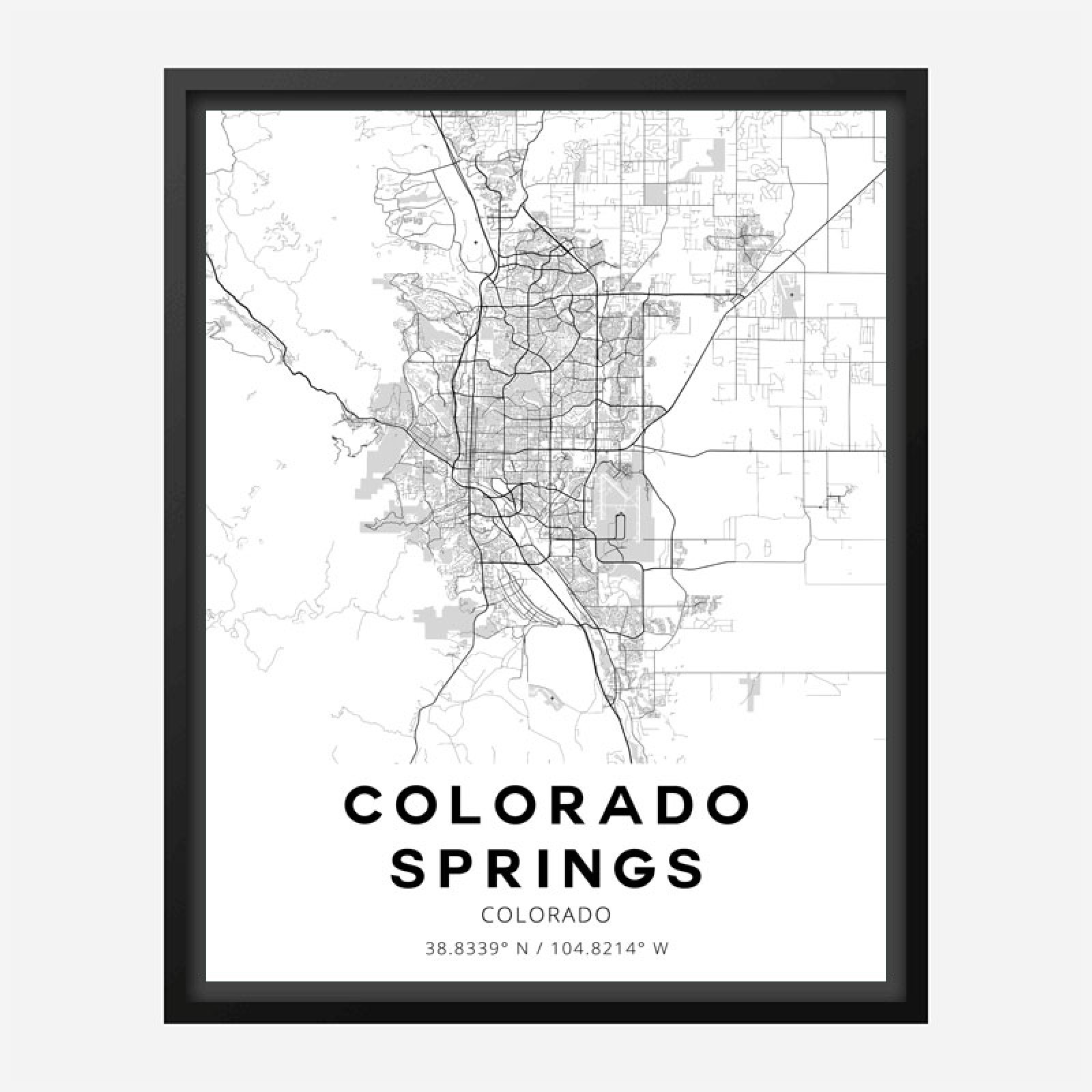 Colorado Springs Colorado City Map Art Print