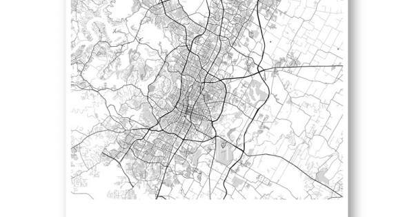 Austin Texas City Map Art Print