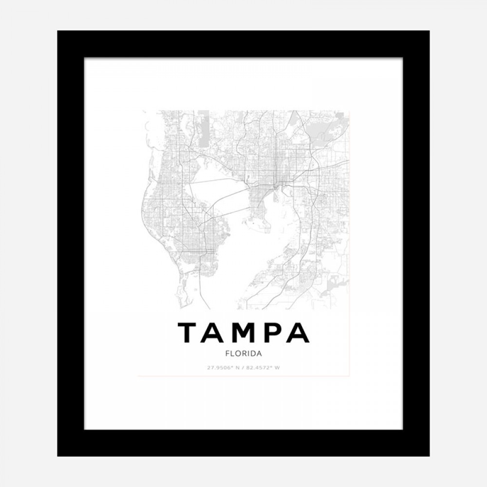 Tampa Florida City Map Art Print