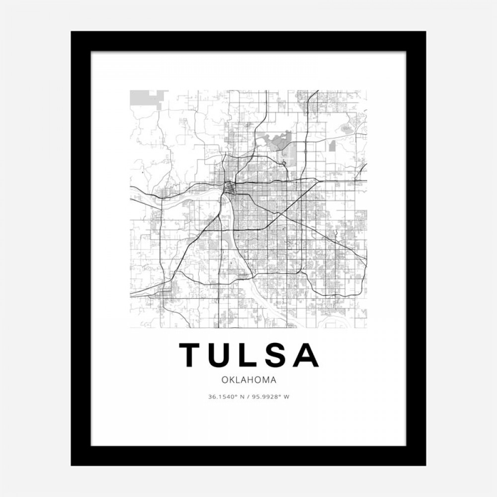 Tulsa Oklahoma City Map Art Print