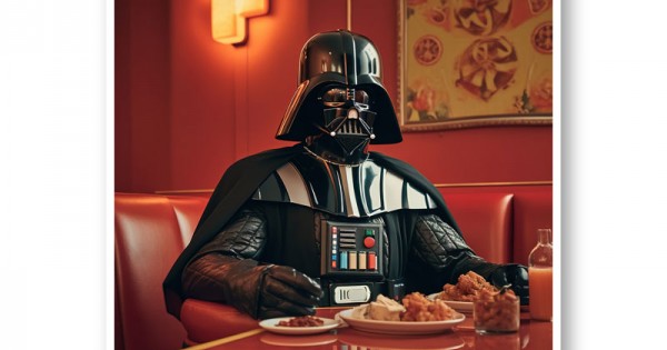 Darth Vader Asian Diner Vouge Style Art Print