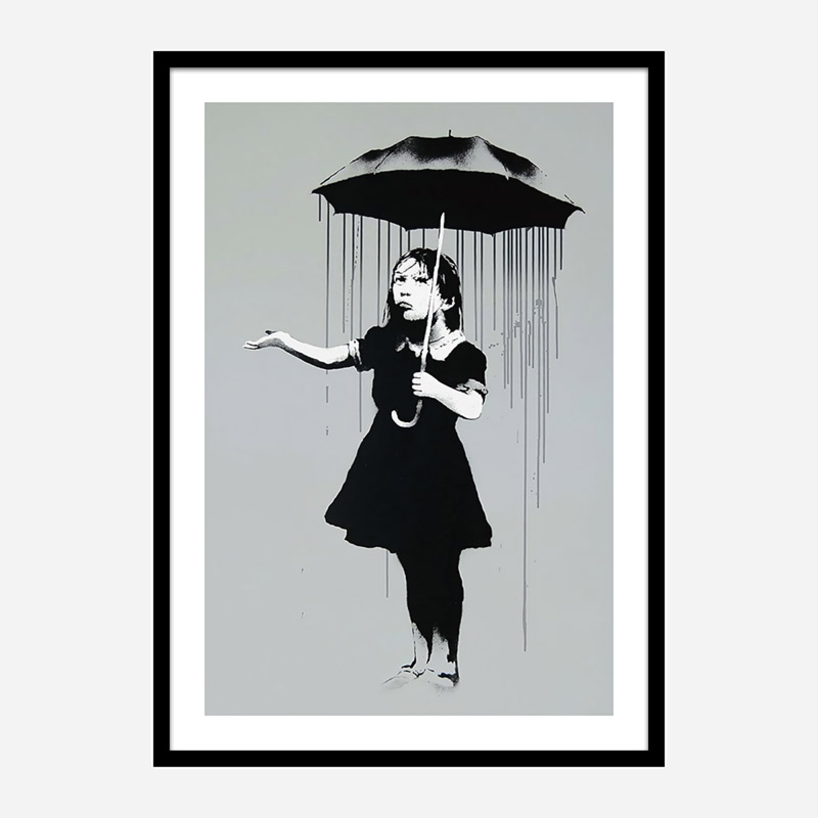 Nola Grey Rain Banksy Art Print
