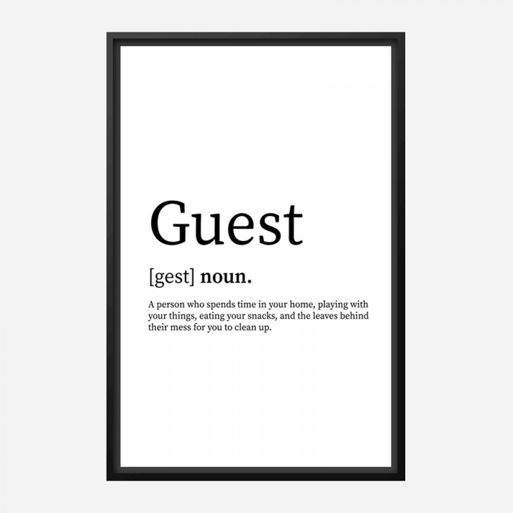 Guest Definition Typography Wall Art
