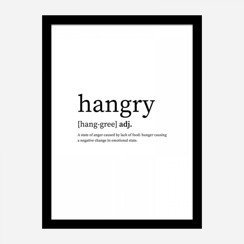 Hangry Definition Typography Wall Art