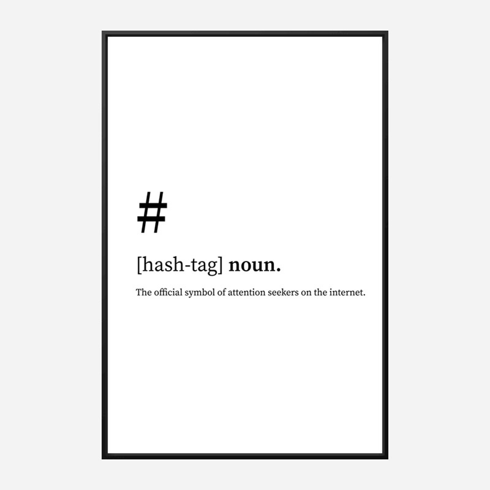 Hashtag Definition Typography Wall Art