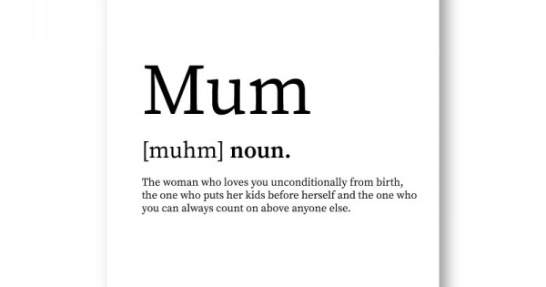 Mum Definition Typography Wall Art