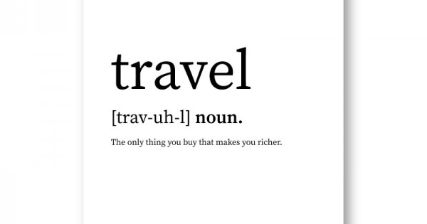 Travel Definition Typography Wall Art