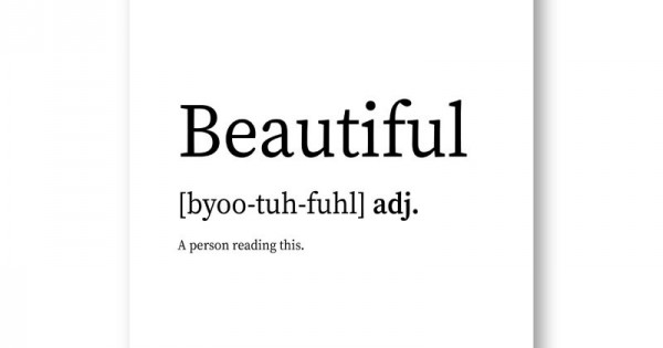 Beautiful Definition Typography Wall Art