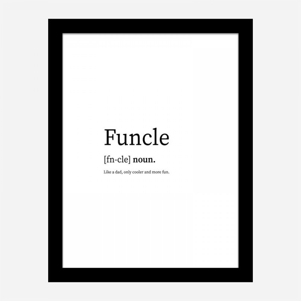 Funcle Definition Typography Wall Art