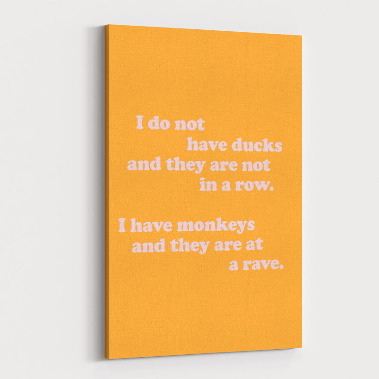 Monkeys At A Rave (Yellow) Art Print