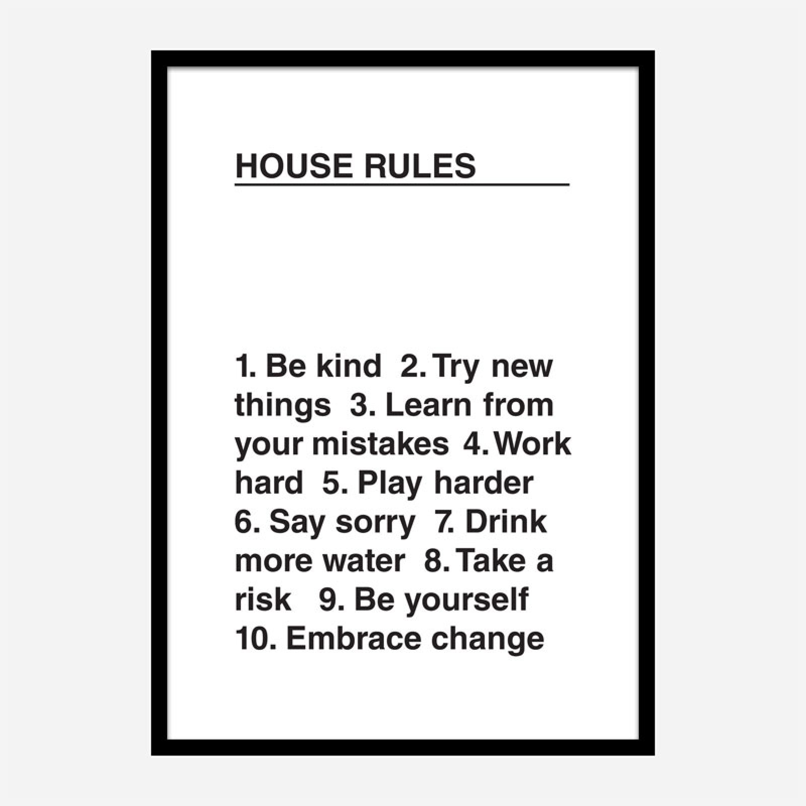 House Rules Art Print