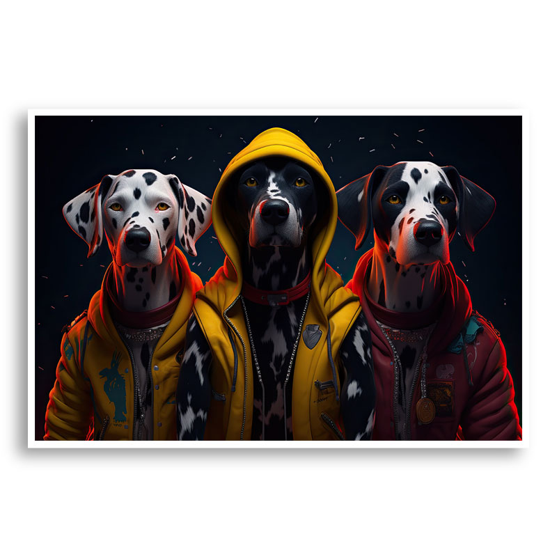 Dalmatian Gangster Dogs Art Print
