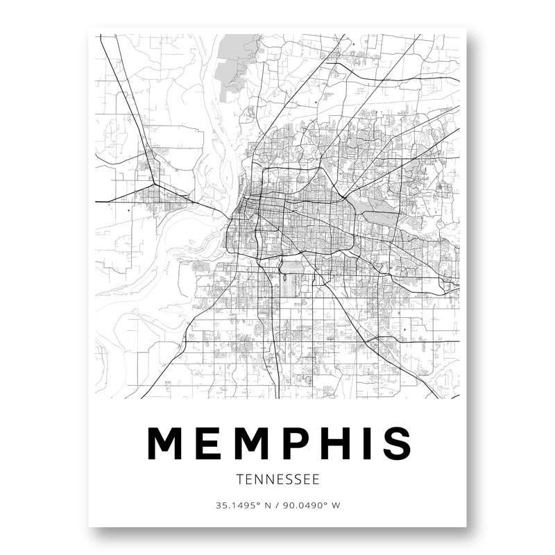 Memphis Tennessee Simple Map